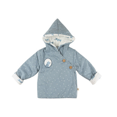 Red Caribou Reversible Jacket Magic Flakes Blue Fog