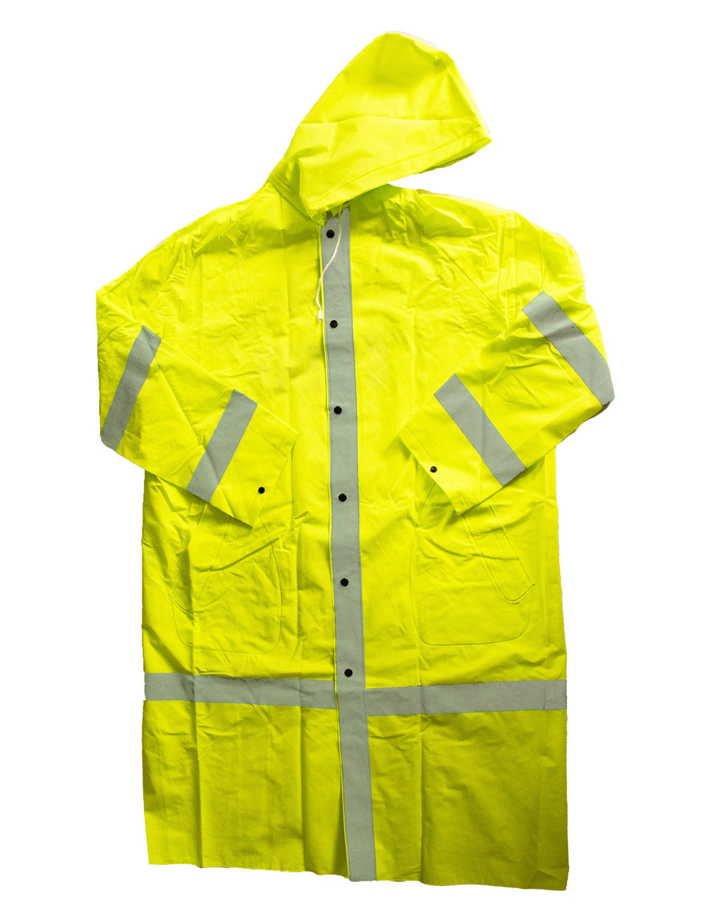 Neese Econo-Viz 1870C Non-ANSI Hi Vis Full Length Raincoat with Snap On ...