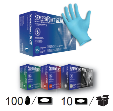 Semperforce Blue Nitrile Exam Gloves