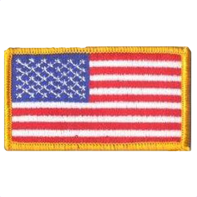 PREMIER EMBLEM US FLAG PATCH GOLD BORDER 2’’X 3.1/2’’ - American Public ...
