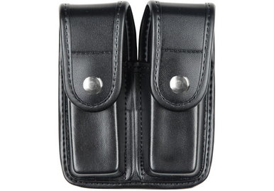BIANCHI MODEL 7902 DOUBLE MAG POUCH PLAIN BLACK SIZE 2 CHROME SNAP ...