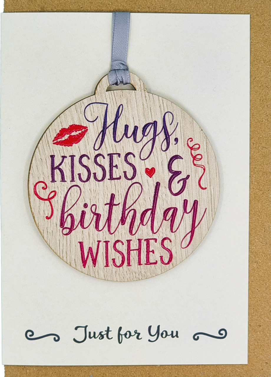 Hugs Kisses & Birthday Wishes Card with Gift | AF03 (5 Pack) - LT Creations