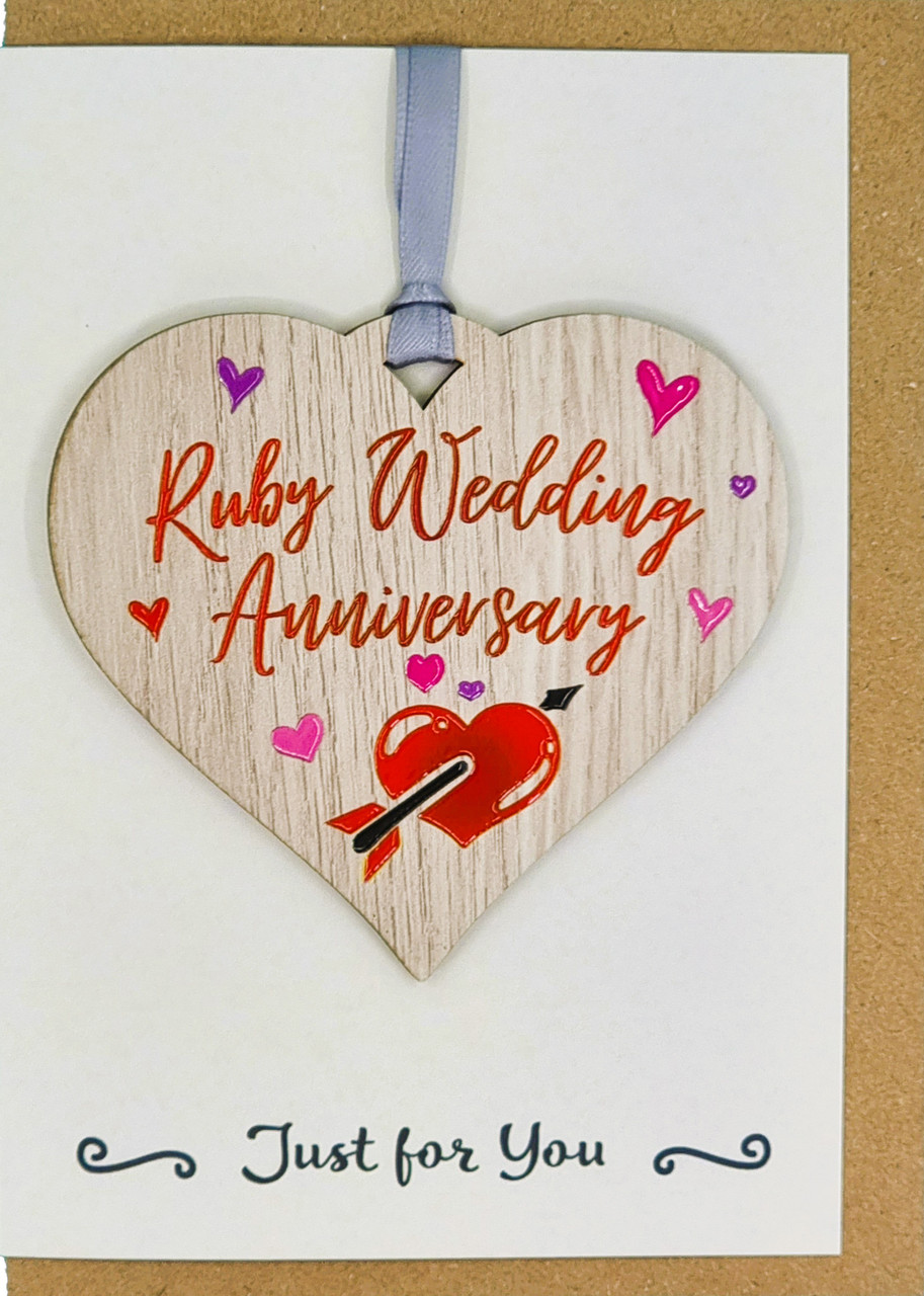 Ruby Wedding Anniversary Card with Gift | AW10 (5 Pack) - LT Creations