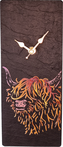 Highland Cow Slate Wall Clock | SOC14 - LT Creations