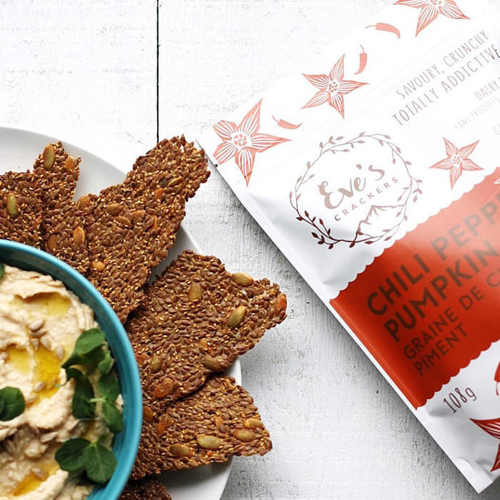 Chili Pepper Pumpkin Seed Crackers, 108g - The Gourmet Warehouse