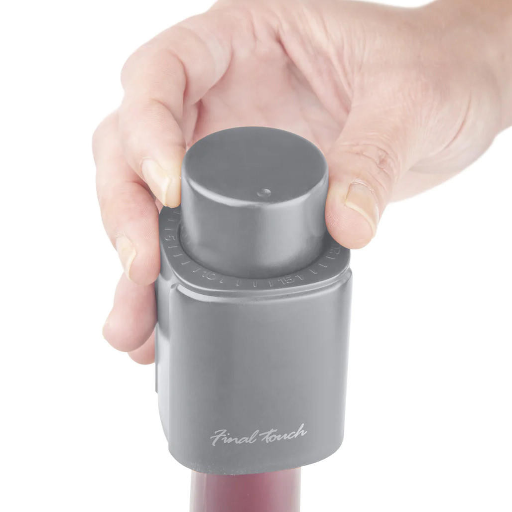 Wine Bottle Pump Stopper, Grey - The Gourmet Warehouse