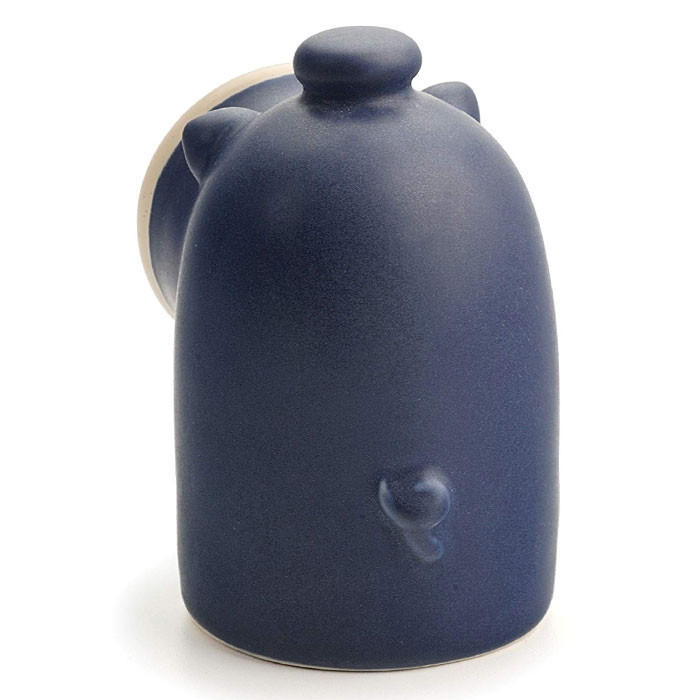 Salt Pig with Spoon - Stoneware, Blue - The Gourmet Warehouse