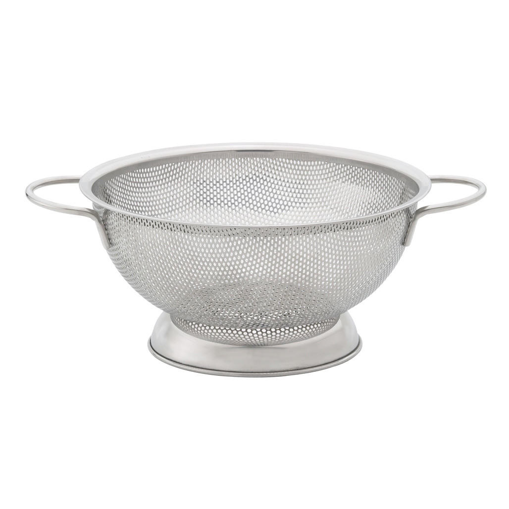 Colander Perforated - Stainless Steel, 9-in - The Gourmet Warehouse