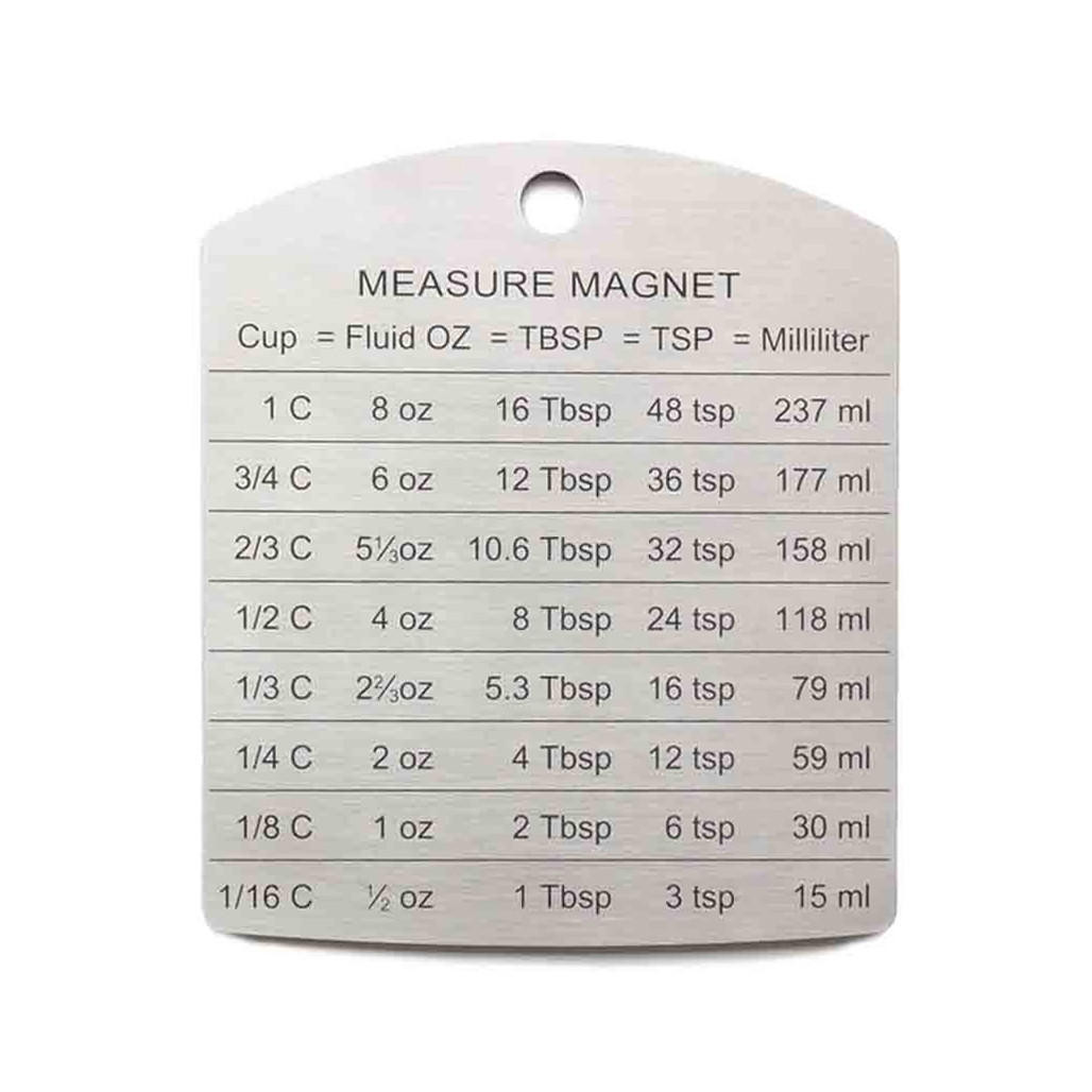 Measure Conversion Magnet - Stainless Steel - The Gourmet Warehouse