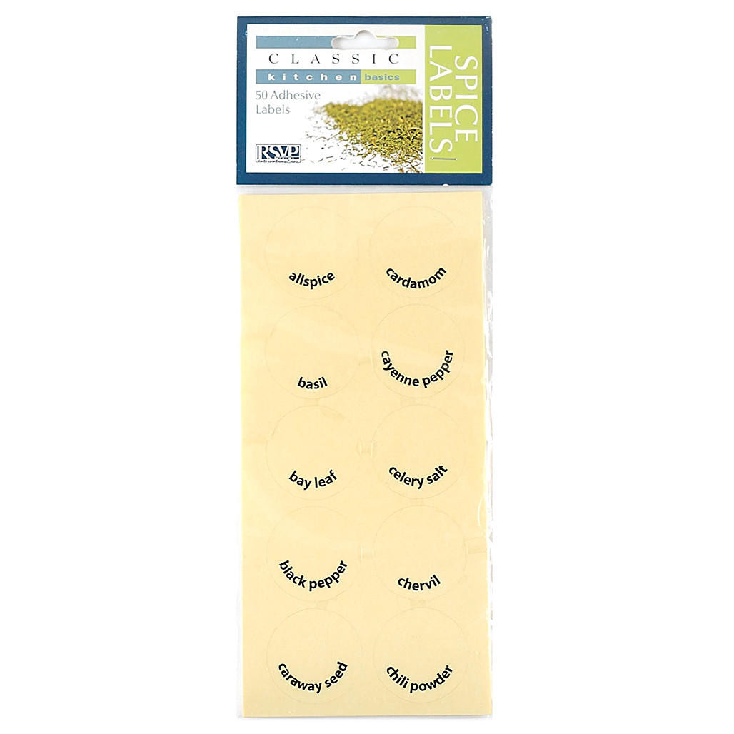 Spice & Herb Labels - Round Self Adhesive, 50-Pack - The Gourmet Warehouse