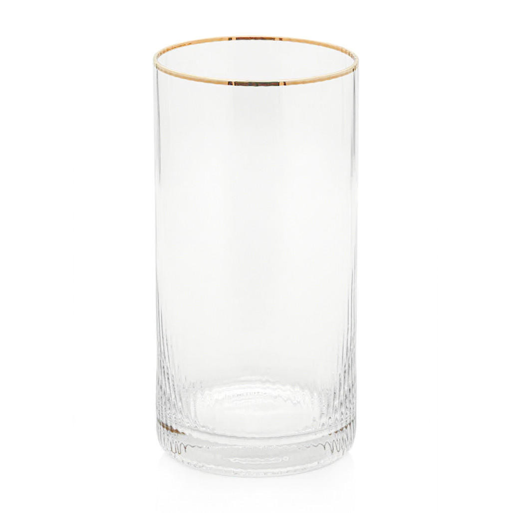 Optic Highball Glass - Gold Rim - The Gourmet Warehouse