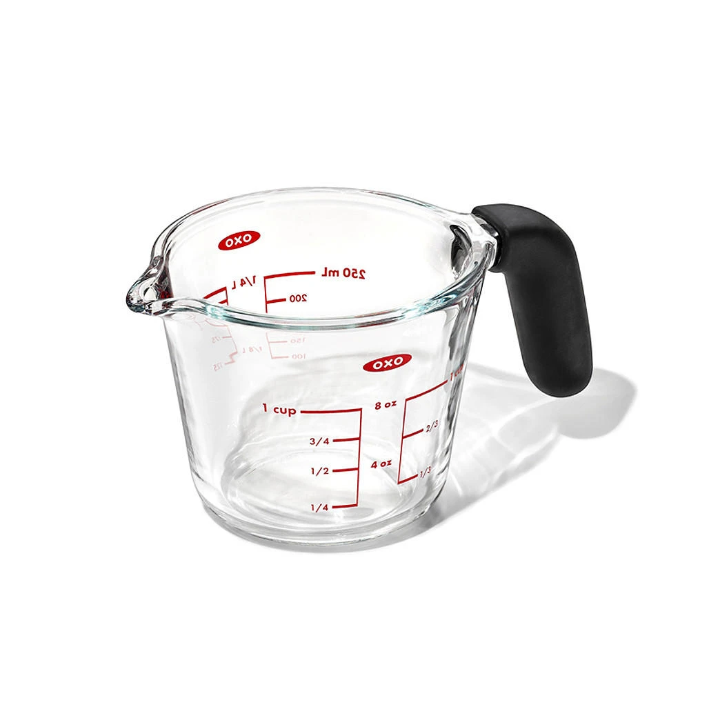 Glass Measuring Cup - Silicone Handle, 1 Cup - The Gourmet Warehouse