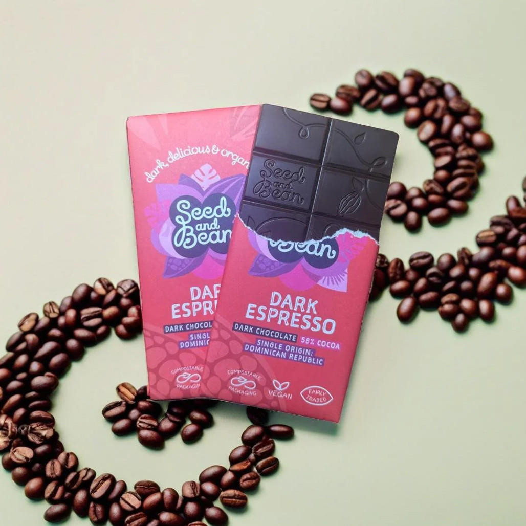 Dark Espresso 58% Cocoa Chocolate Bar, 75g - The Gourmet Warehouse