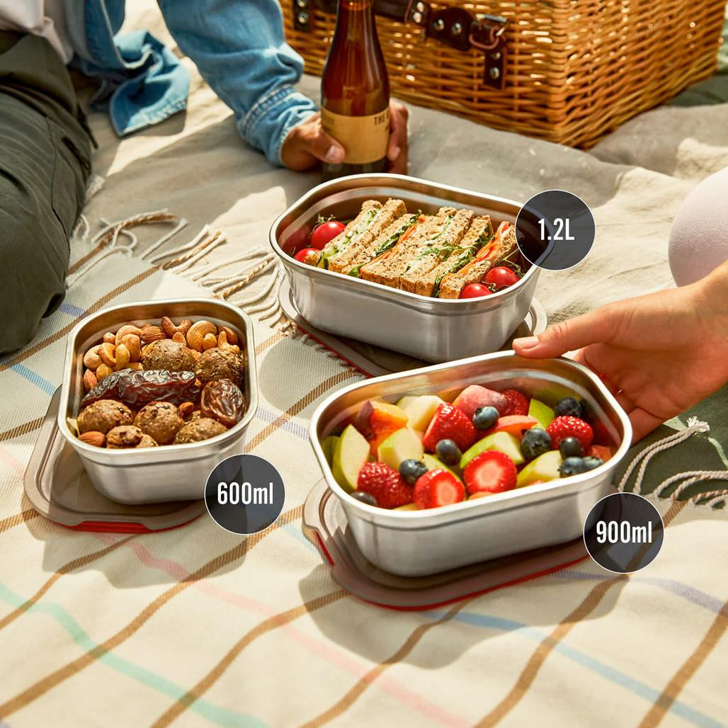 B+B - Microwavable Steel Food Box, Rectangular Large - The Gourmet ...