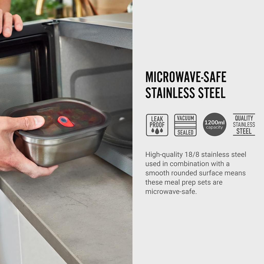 B+B - Microwavable Steel Food Box, Rectangular Small - The Gourmet ...