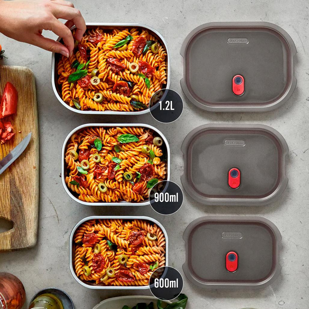 B+B - Microwavable Steel Food Box, Rectangular Medium - The Gourmet ...