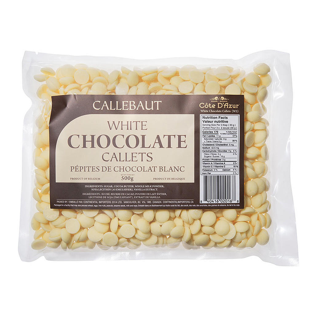 Callebaut White Chocolate Callets, 500g - The Gourmet Warehouse