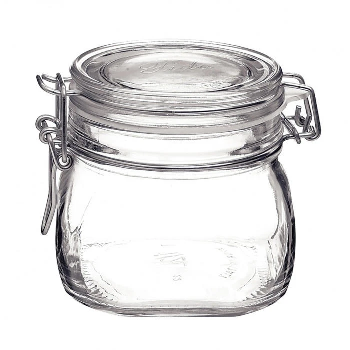 Fido Square Jar - Clear Glass, 500ml - The Gourmet Warehouse