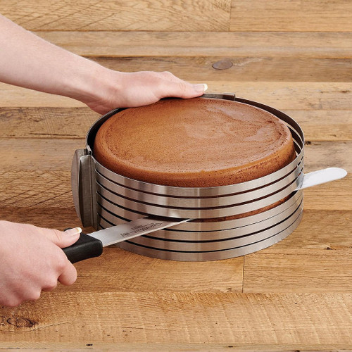 Multi 7-Layer Cake Slicer Leveler, Stainless Steel - The Gourmet Warehouse