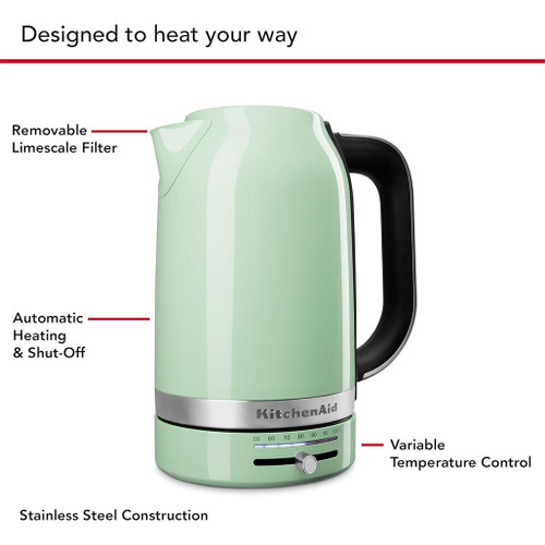 Electric Kettle Temp Control - Pistachio, 1.7L - The Gourmet Warehouse