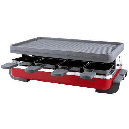 Classic Raclette Party Grill - Cast Iron Plate, 8 Person - The Gourmet ...