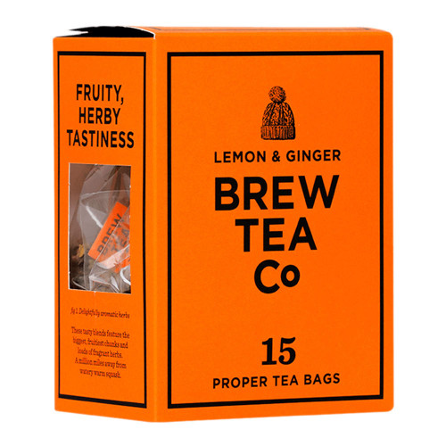 Lemon & Ginger - Tea Bags, Box of 15 - The Gourmet Warehouse