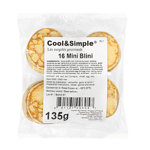 Mini Blinis - 16-Pack, 135g - The Gourmet Warehouse