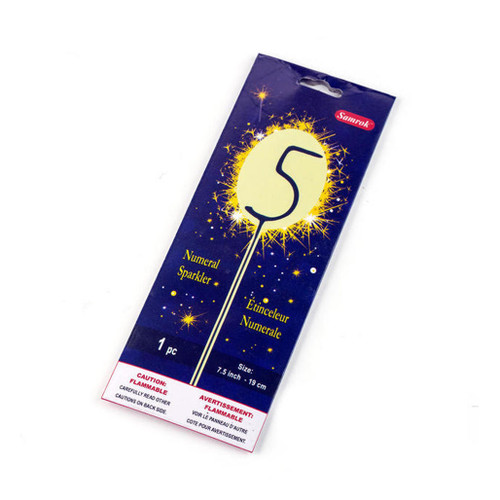 Numeral Party Sparkler - No 5, 1 Piece - The Gourmet Warehouse