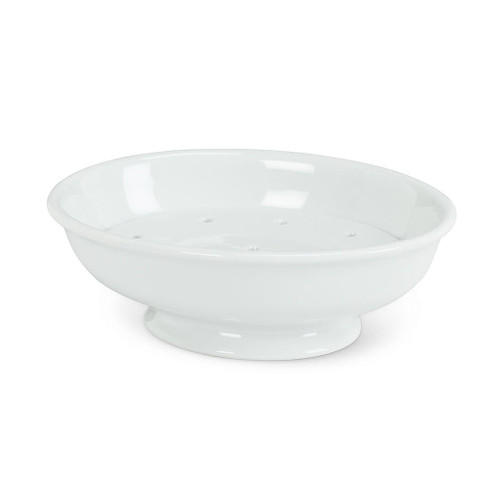 Soap Dish & Strainer - Bone China, 5.5-in - The Gourmet Warehouse