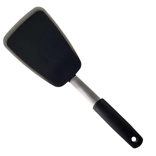 Flexible Silicone Turner - Black, Large - The Gourmet Warehouse