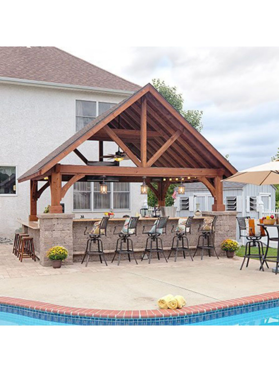 10 x 14 Alpine Pavilion with Dual Brown Shingles by Affinity Furniture ...