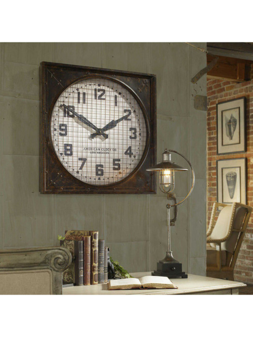 Warehouse Wall Clock with Grill 6083 by Uttermost | AffinityFurniture.com