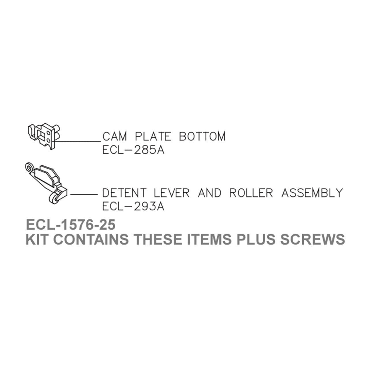 Detex ECL-1576-25, Ecl230 Detent Cam Plate Kit - R&H Security Hardware