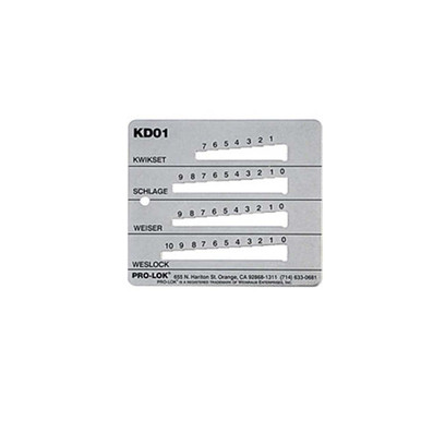 PRO-KD-01, DECODER / KEY GAUGE FOR SCH KWI WESLK & WEISER - R&H ...