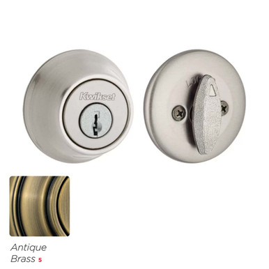 KWI-660-5, SGL CYL DEADBOLT, AL, K2, ANTIQUE BRASS - R&H Security Hardware