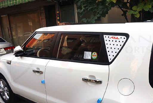 2012-2013 Soul WHITE/RED Rear C-Pillar Window Sport Plate Set 2pc ...