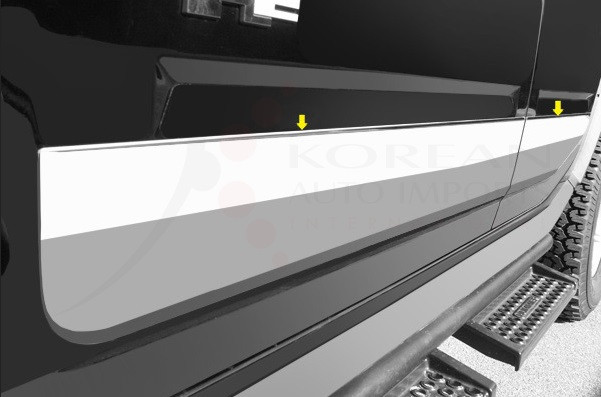 2003 - 2011 Hummer H2 Chrome "U-Type" Rocker Panel Trim by SAA, 4 ...