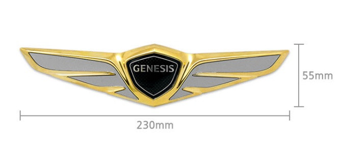 Genesis Brand 24K Gold Genuine Wing Badge Emblem - Korean Auto Imports