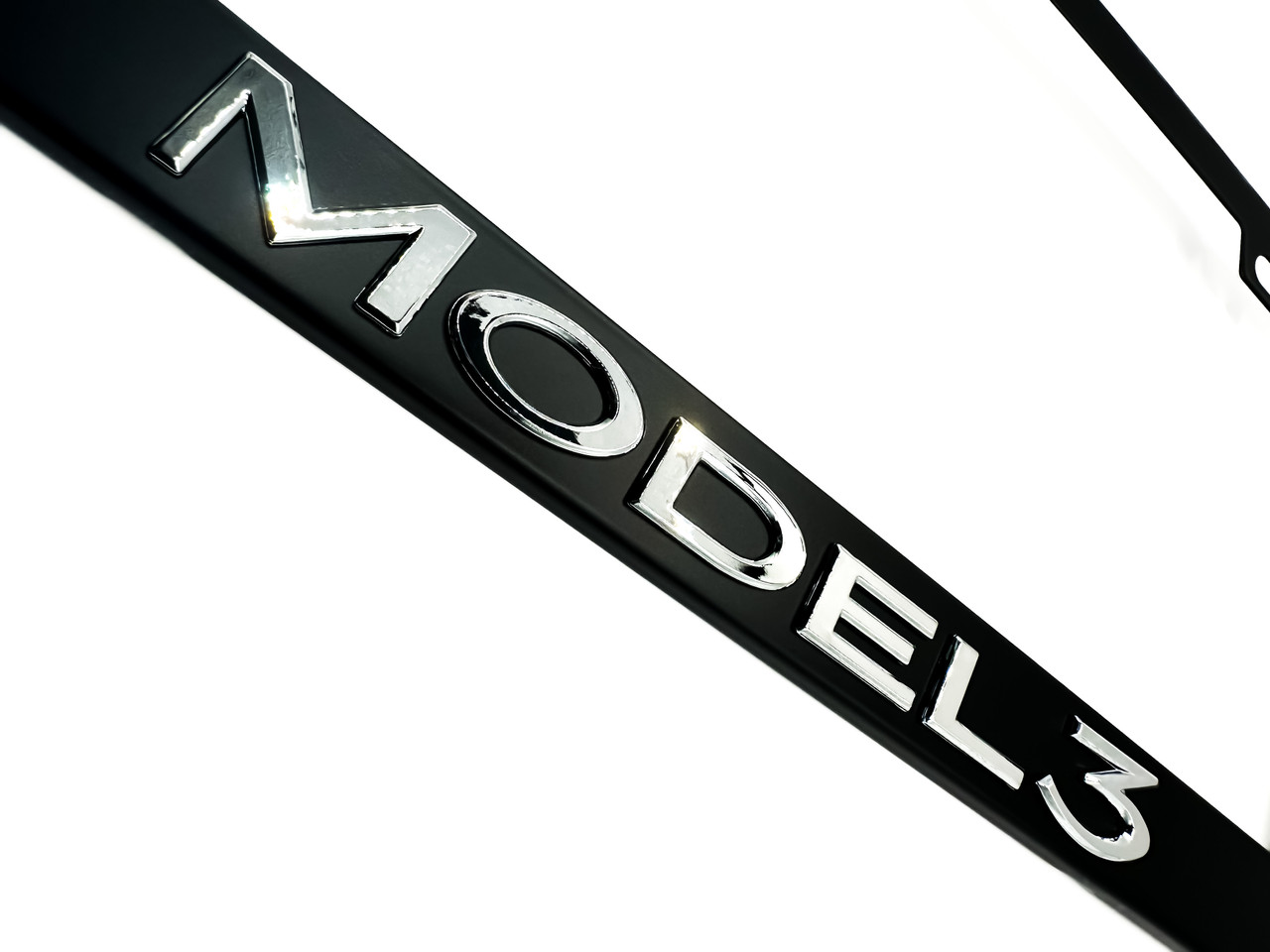 model 3 black oem spec license plate frame number tag frame satin matte ...
