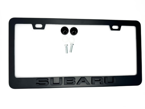 BRZ Subaru black license plate frame number tag black trim satin matte ...
