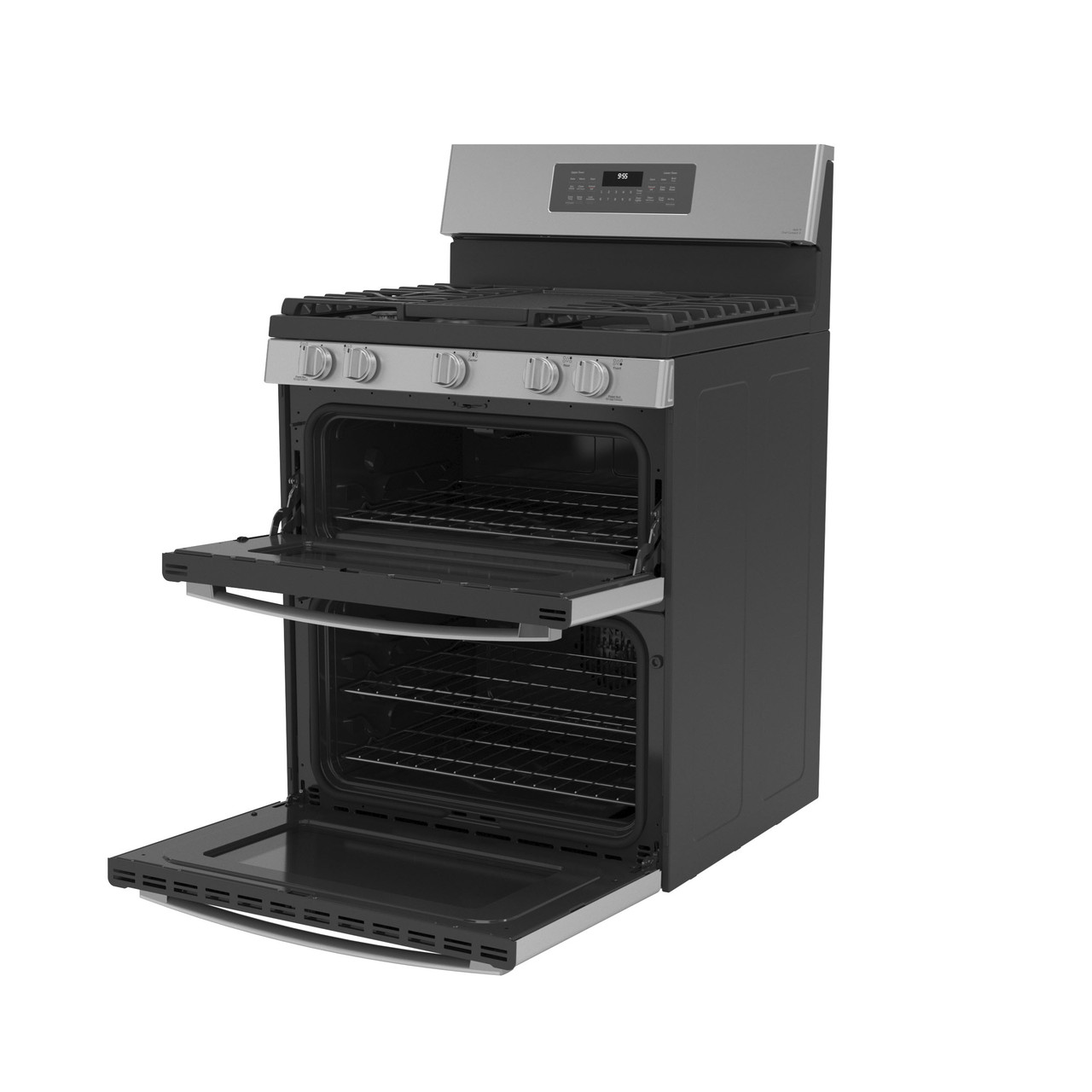 GE Profile™ 30" Free-Standing Gas Double Oven Convection Fingerprint ...