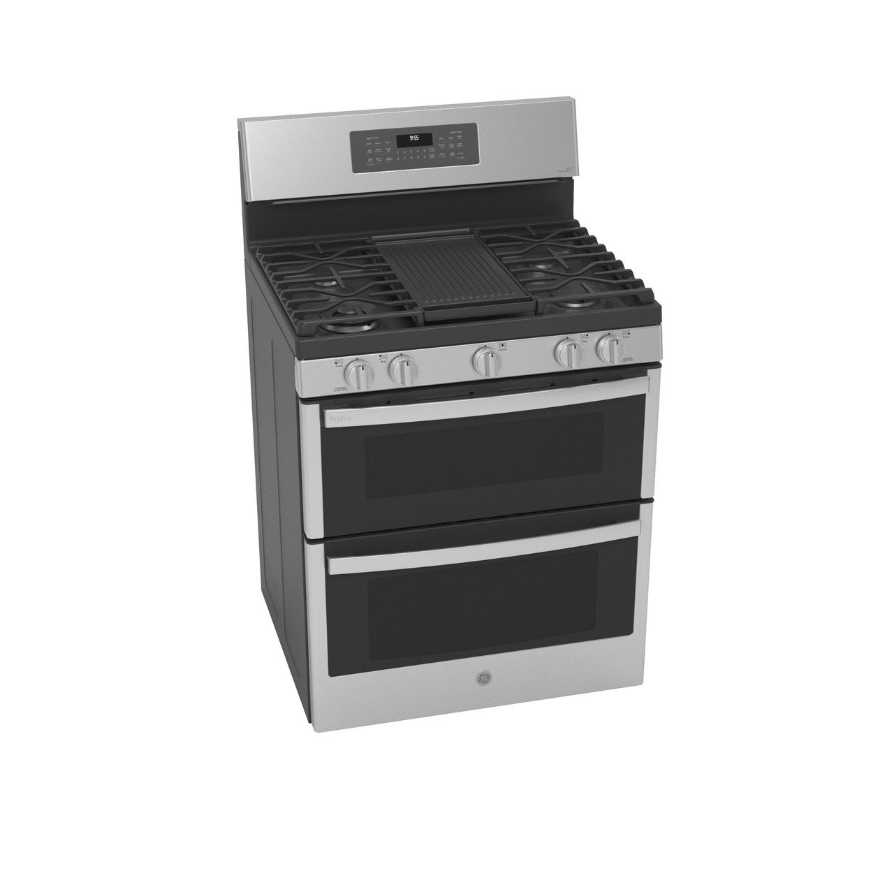 GE Profile™ 30" Free-Standing Gas Double Oven Convection Fingerprint ...