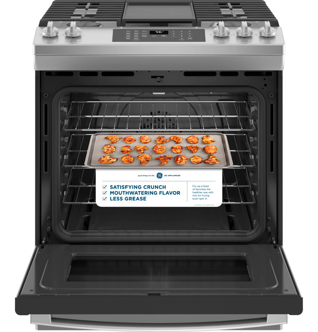 GE® 30" Slide-In Front-Control Convection Gas Range with No Preheat Air ...