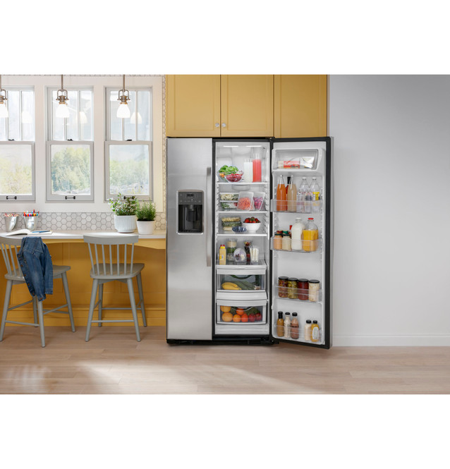 GE® 23.0 Cu. Ft. Side-By-Side Refrigerator - GSS23GGPBB - GE Appliances