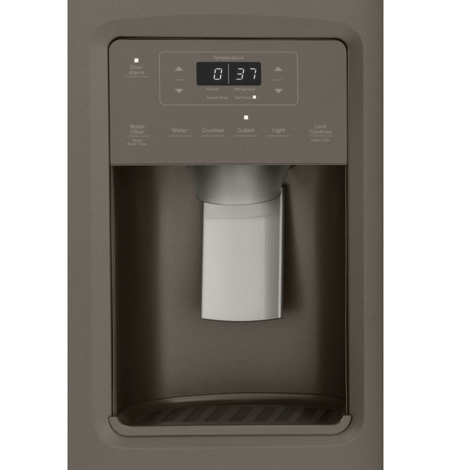GE® 21.8 Cu. Ft. Counter-Depth Side-By-Side Refrigerator - GZS22IMNES ...
