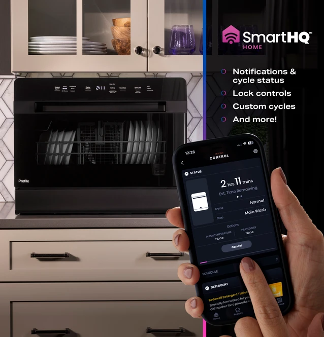 GE Profile™ ENERGY STAR® Smart Compact Dishwasher for Countertop or ...
