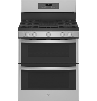GE Profile™ 30" Free-Standing Gas Double Oven Convection Fingerprint ...