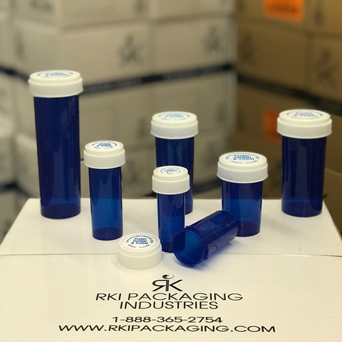 RKI Packaging | Pharmacy Vials | Reversible Blue Bottles