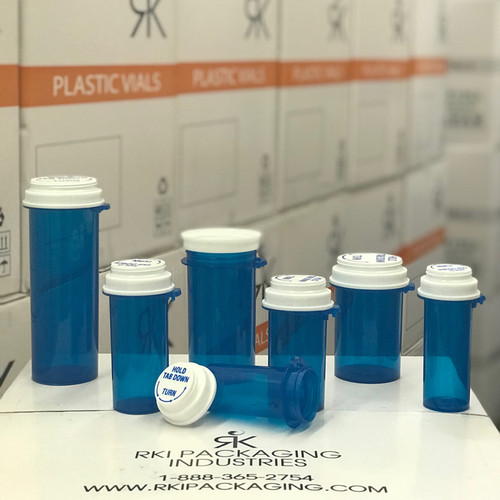 Pharmacy Vials | Click Tab Reversible Blue Vials | 1 Clic