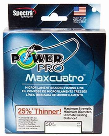 PowerPro Maxcuatro Braided Line White - 50lb - 300yd - TackleDirect
